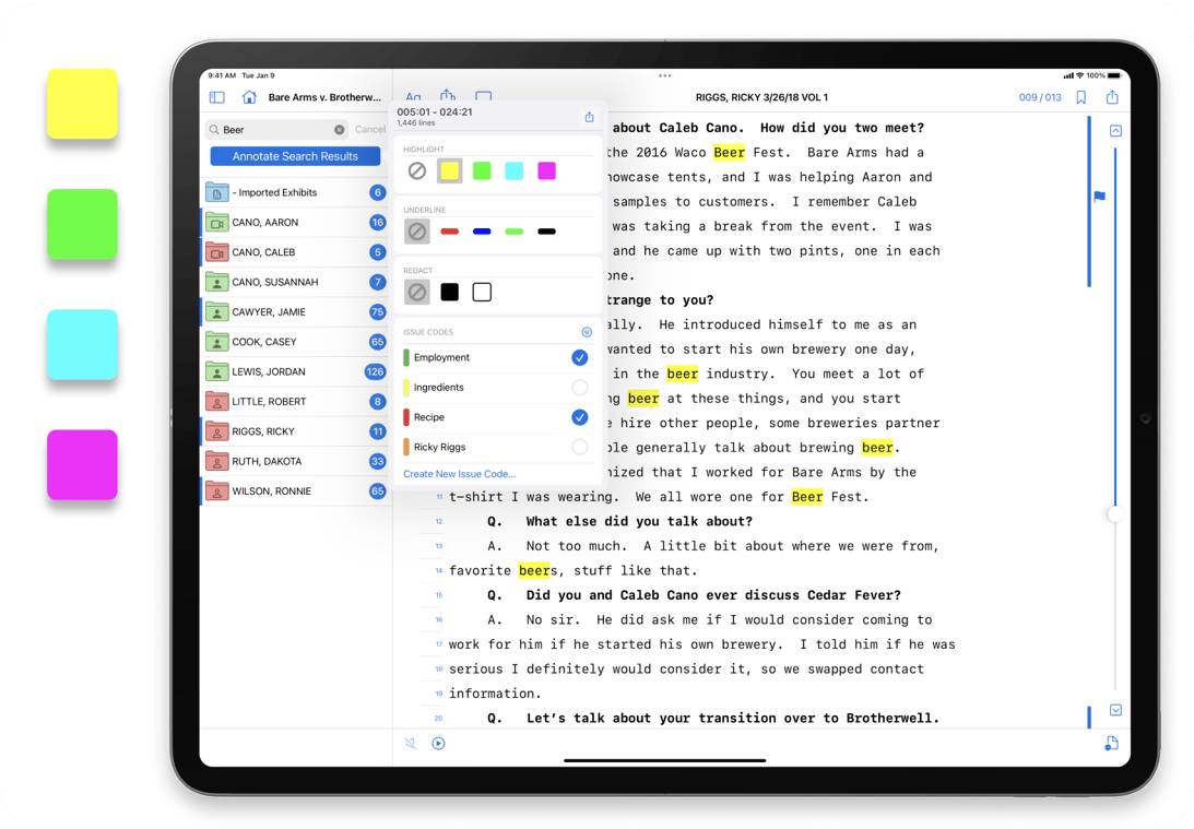 TranscriptPad — Legal Transcript Review Software